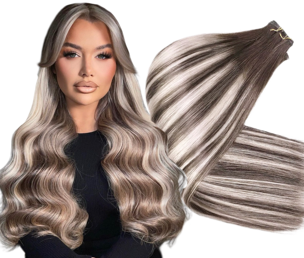 Clip-On Diamond Balayage Suvitat #7 Light Grey - Extensii Par Natural Oskar