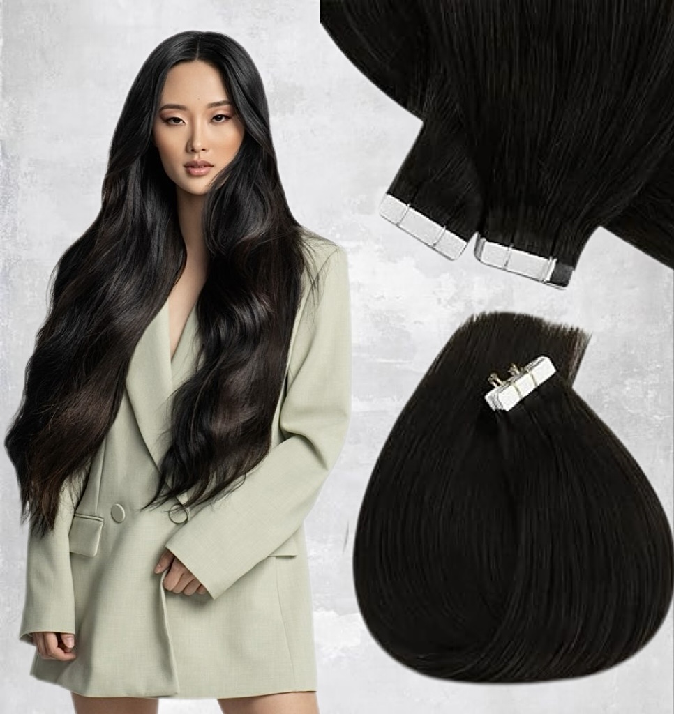 Extensii Tape In White Platinum #1b - Extensii Par Natural Oskar