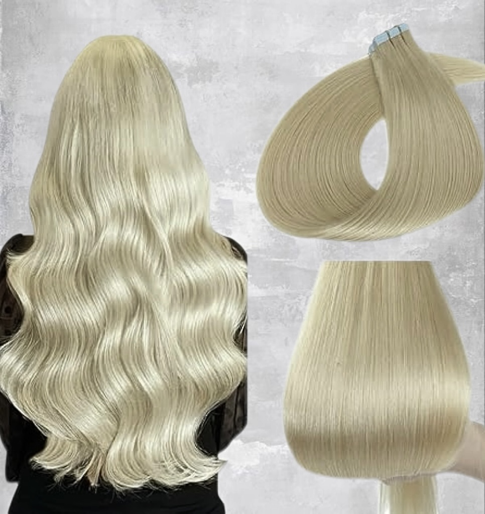 White Platinum Tape In Extensions #8E - Extensii Par Natural Oskar