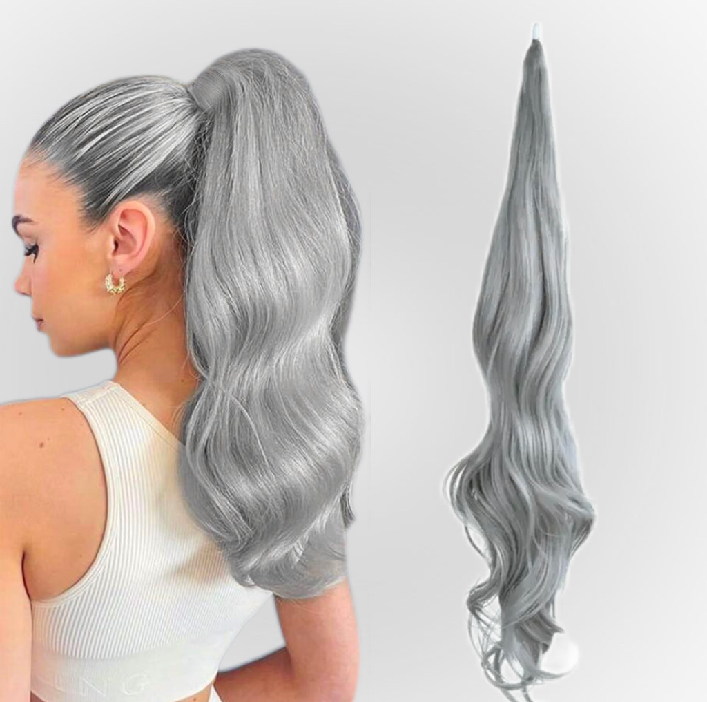 GREY ONE STEP PONYTAIL - Extensii Par Natural Oskar