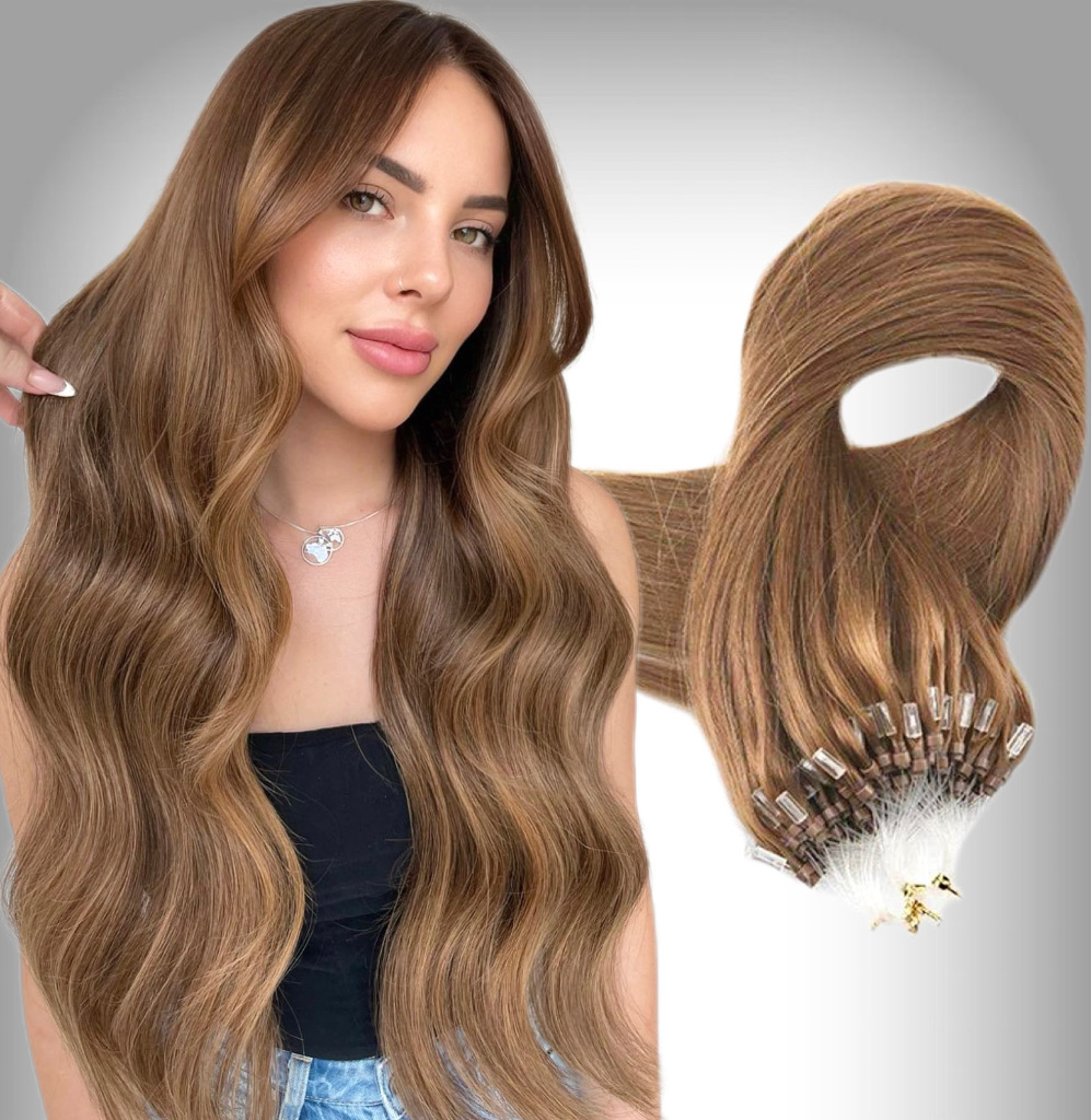 Extensii Microring Russian Hair #8 Blond Aluna - Extensii Par Natural Oskar